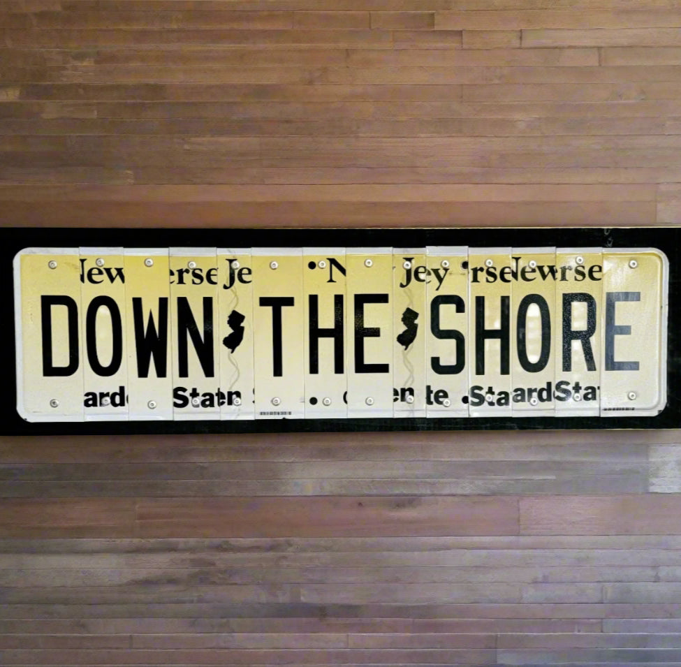 "Down The Shore" License Plate Sign – Just Jersey